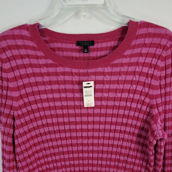 Talbots | Sweaters | Talbots Pink Cable Knit Sweater Xp X 2xp | Poshmark